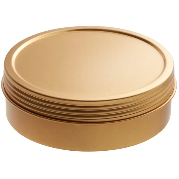 4 oz. Gold Flat Tin with Screw Top – 432/Case – Supply Hub Solutions